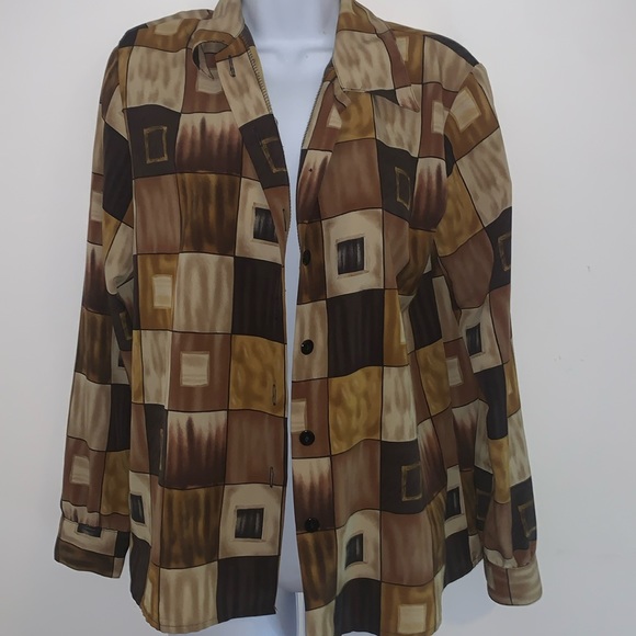 Notations | Tops | Vintage Brown Square Button Up | Poshmark